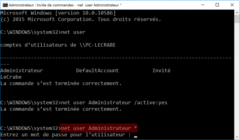 Activer le compte administrateur intégré sur Windows [11, 10, 8, 7 ...