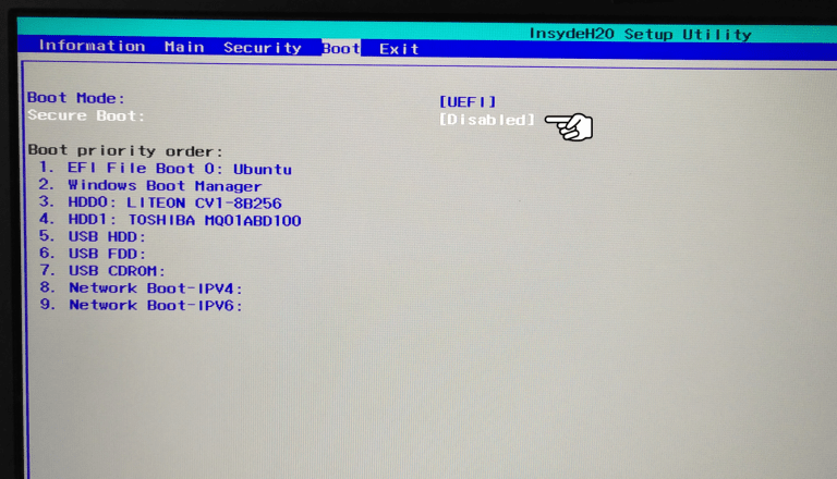 Désactiver le Secure Boot sur un PC UEFI – Le Crabe Info