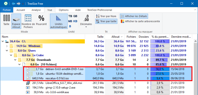 Trouver les fichiers volumineux sur Windows – Le Crabe Info