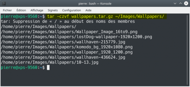 Linux : compresser et décompresser des fichiers avec tar (gzip, bzip2 ...