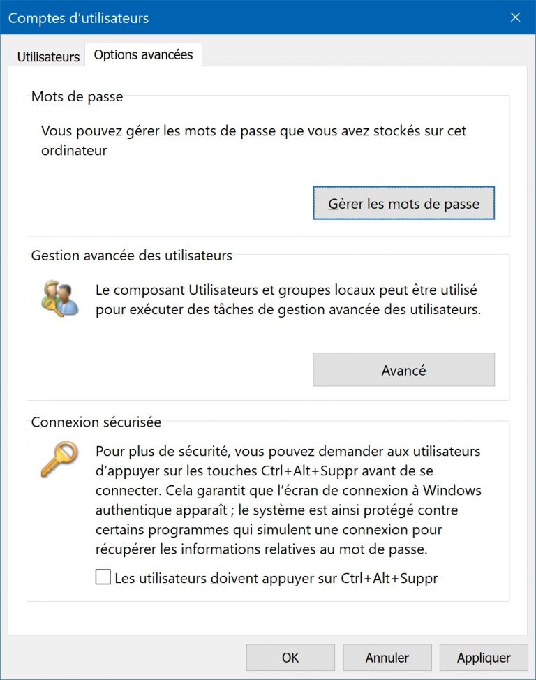 netplwiz : créer, modifier et supprimer les utilisateurs sur Windows ...