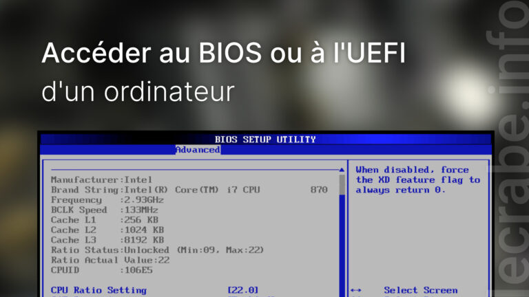 Le BIOS (Basic Input Output System) – Le Crabe Info