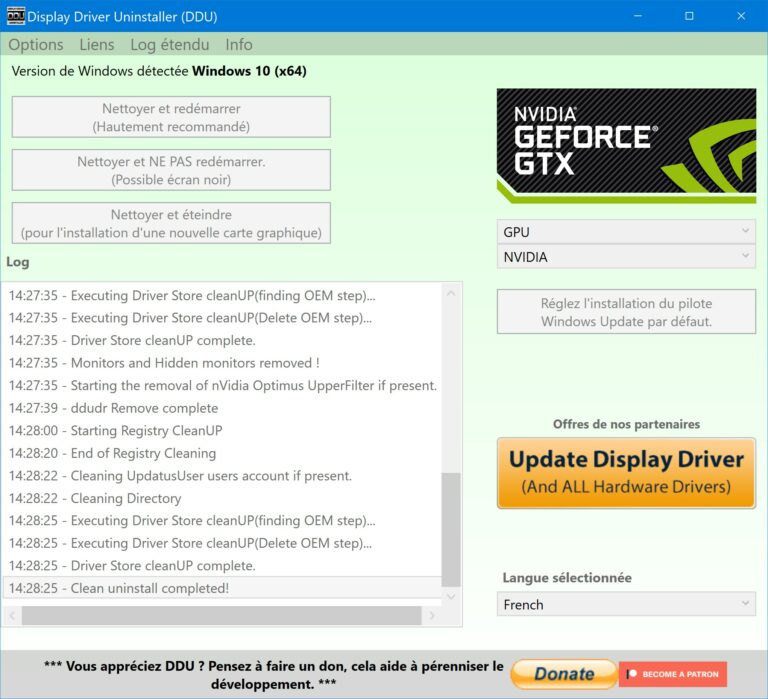 Réinstaller proprement le pilote de la carte graphique (NVIDIA, AMD, Intel) avec DDU – Le Crabe Info