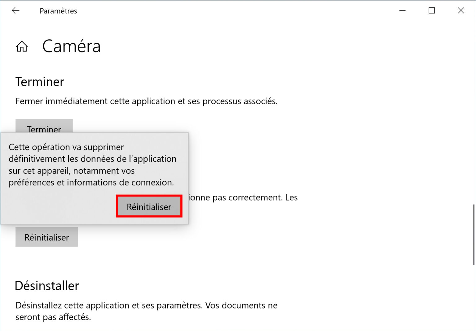 Réinitialiser une application sur Windows 10 – Le Crabe Info
