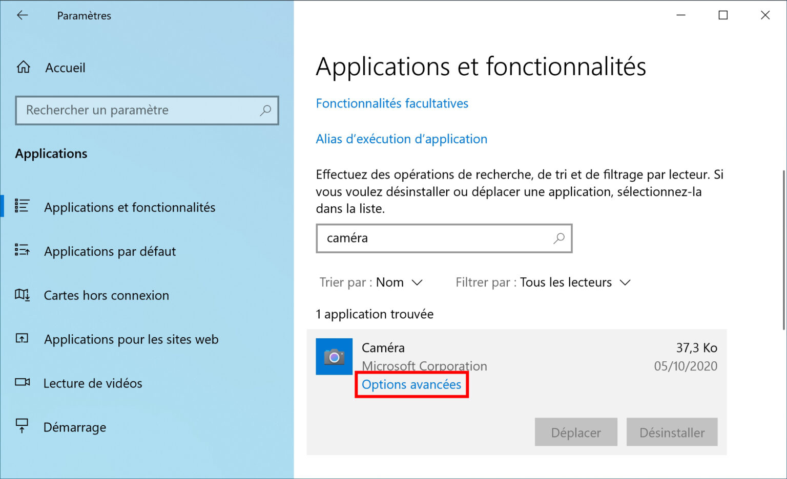 Réinitialiser une application sur Windows 10 – Le Crabe Info