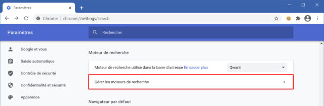 Google Chrome : changer le moteur de recherche – Le Crabe Info