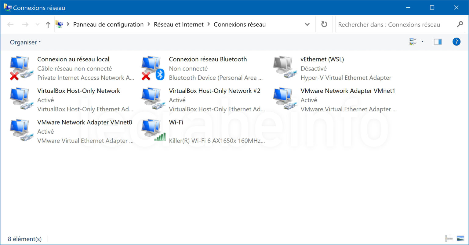 Windows 10 : ouvrir les Connexions réseau – Le Crabe Info