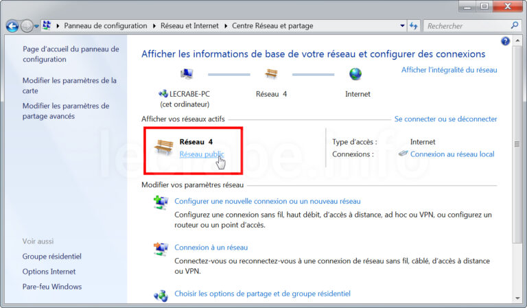 Changer le profil réseau (public ou privé) sur Windows [10, 8, 7] – Le Crabe Info