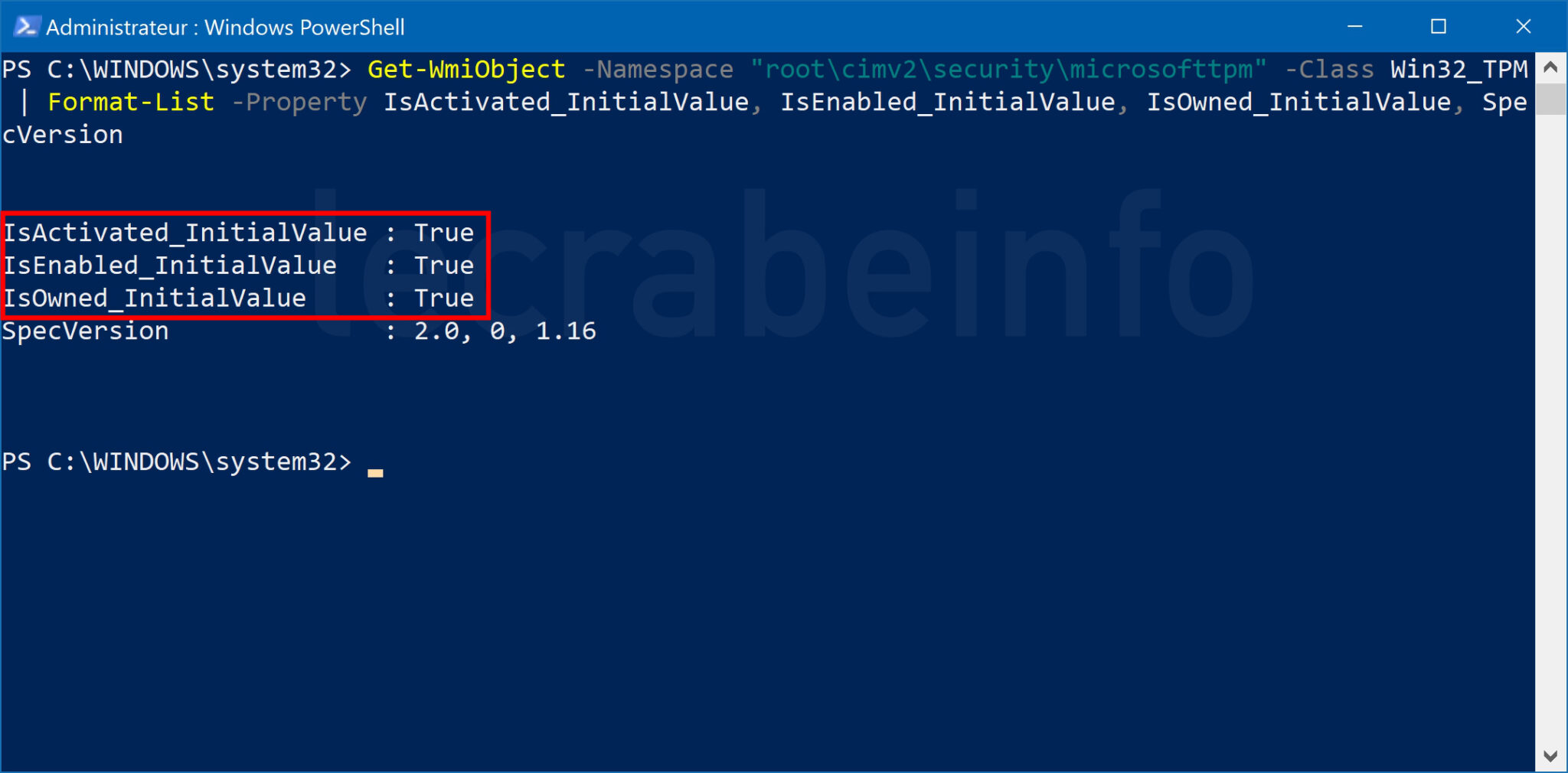 Vérifiez si votre PC est équipé d’un TPM 2.0 pour Windows 11 – Le Crabe ...