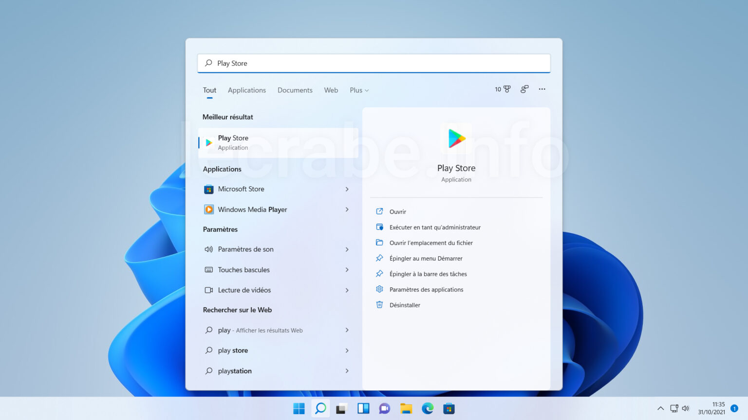 Windows 11 : installer le Google Play Store (Android) – Le Crabe Info