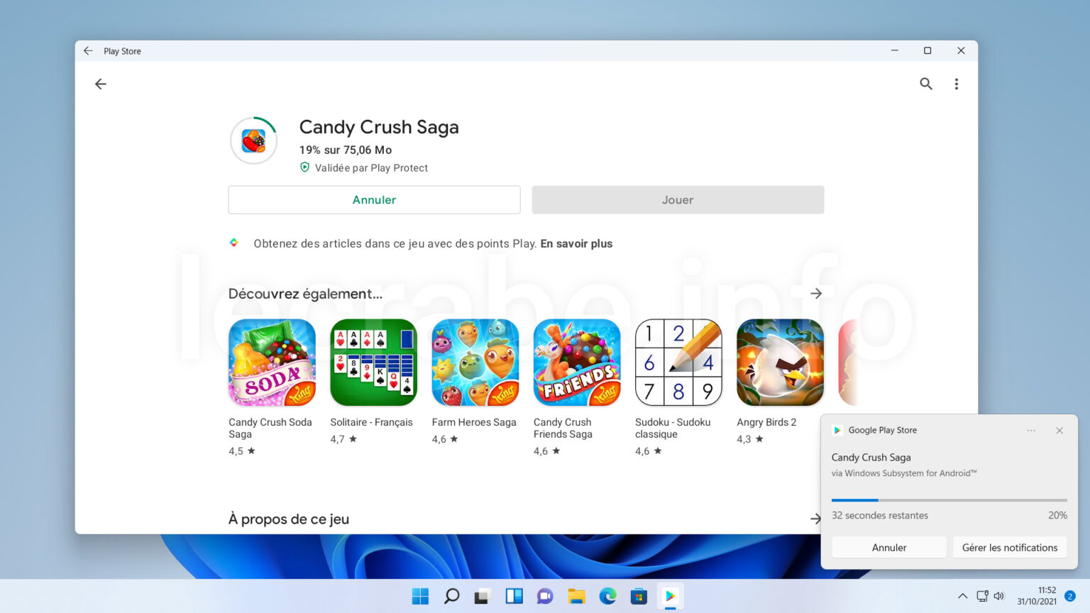 Windows 11 : installer le Google Play Store (Android) – Le Crabe Info