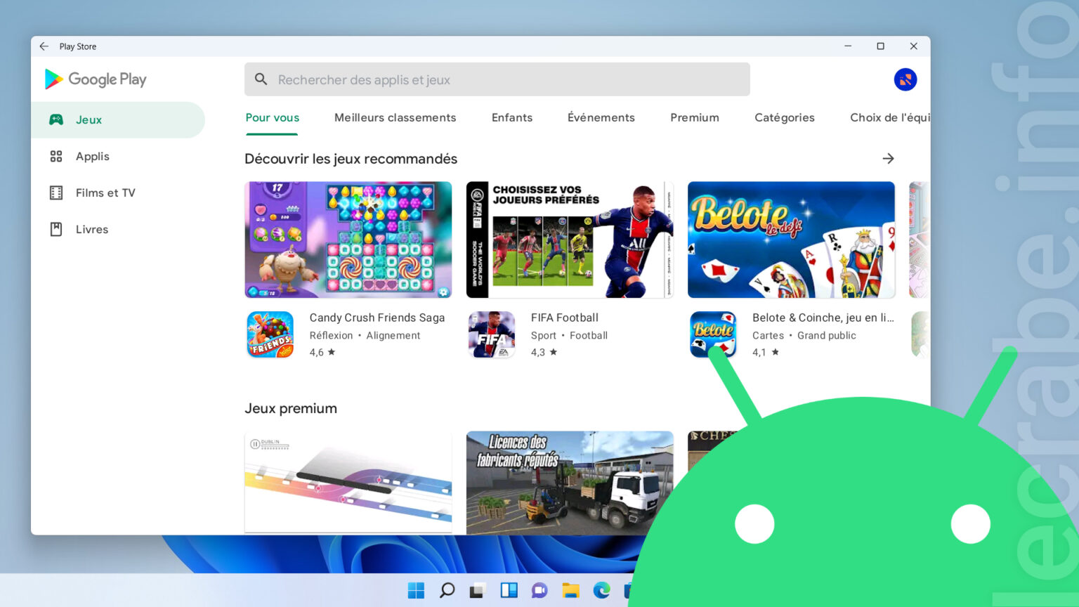 Windows 11 : installer le Google Play Store (Android) – Le Crabe Info