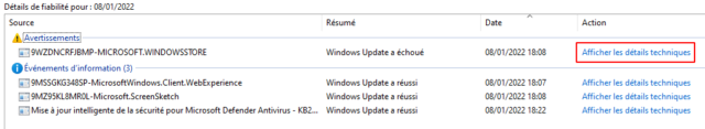 voir les erreurs et plantages de Windows voir les erreurs et plantages de Windows