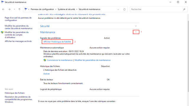 voir les erreurs et plantages de Windows voir les erreurs et plantages de Windows