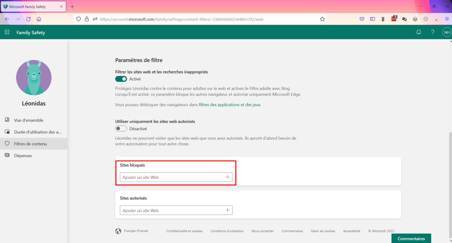 Configurer le contrôle parental Microsoft Family Safety pour un PC ...