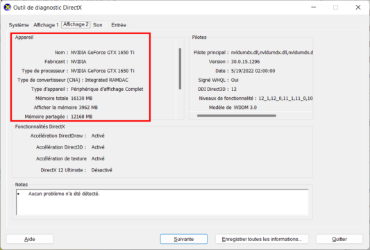 Connaître le modèle de votre carte graphique (GPU) sur un PC Windows