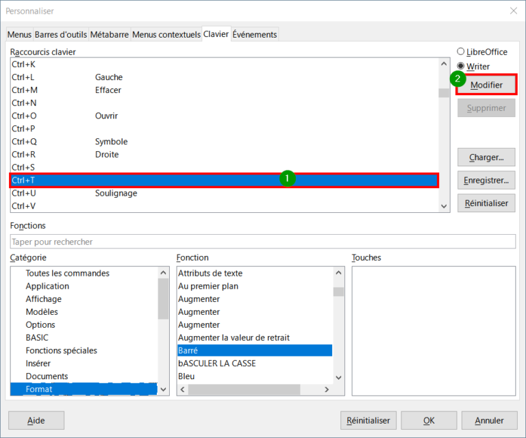 LibreOffice : créer un nouveau raccourci clavier – Le Crabe Info