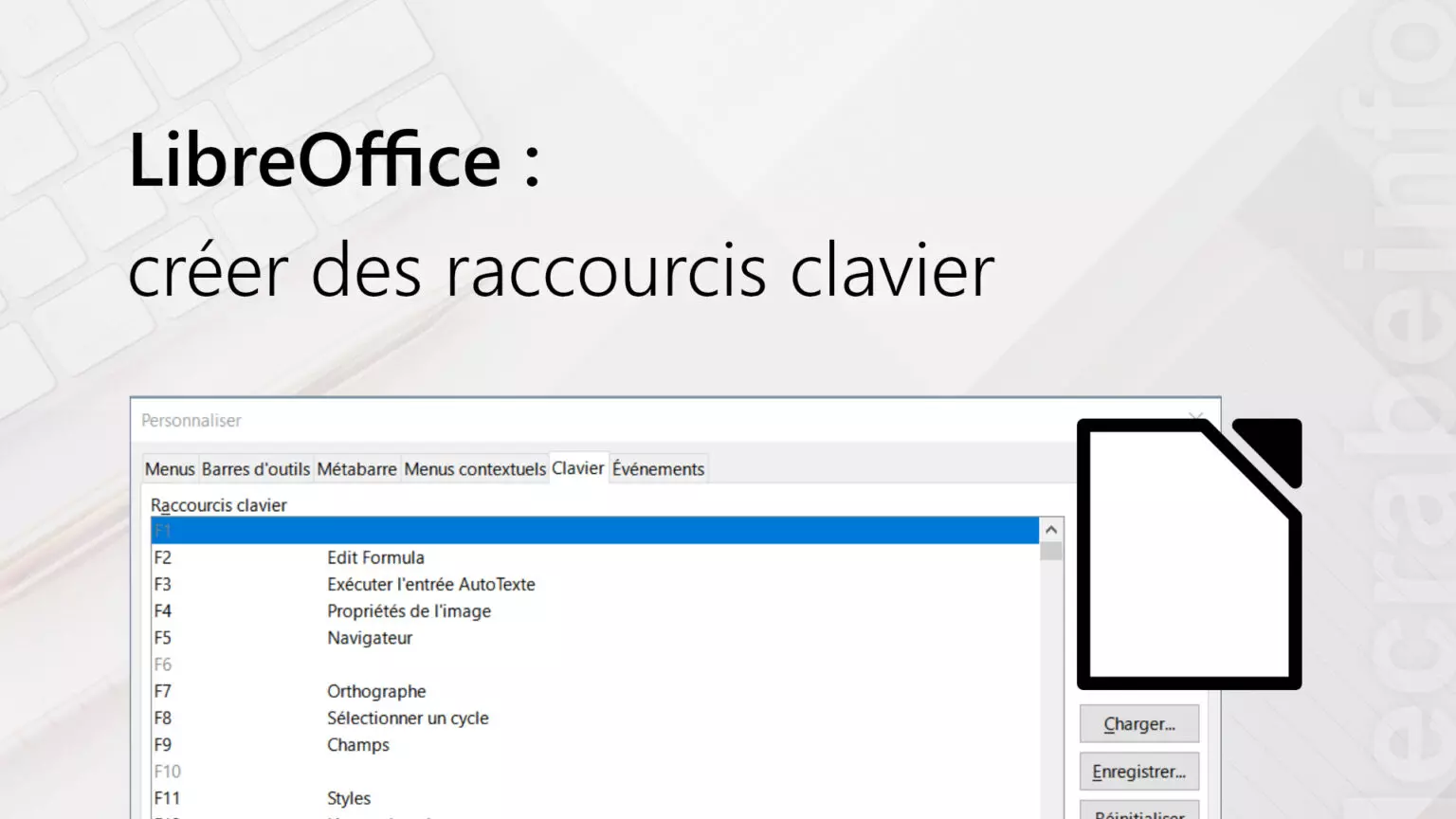 LibreOffice : créer un nouveau raccourci clavier – Le Crabe Info