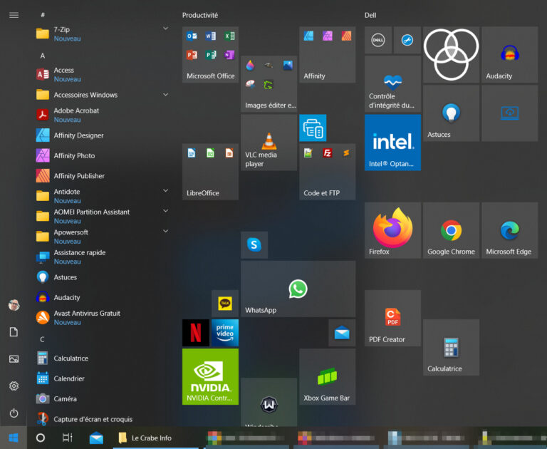 Configurer Menu Démarrer Windows 10 – MIQG