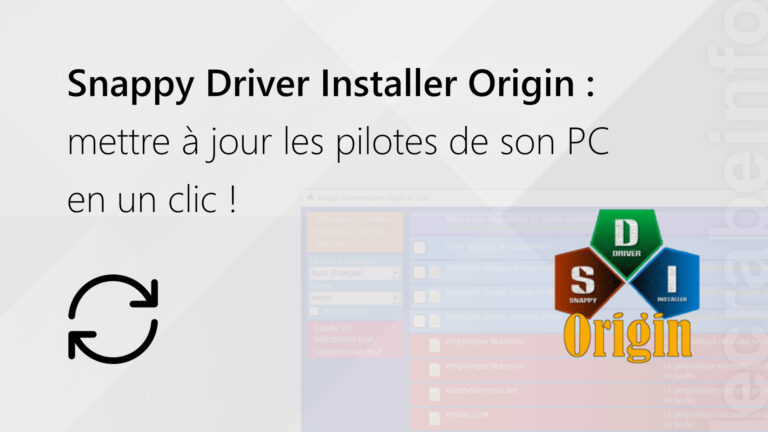 Snappy Driver Installer Origin : mettre à jour les pilotes de son PC en ...