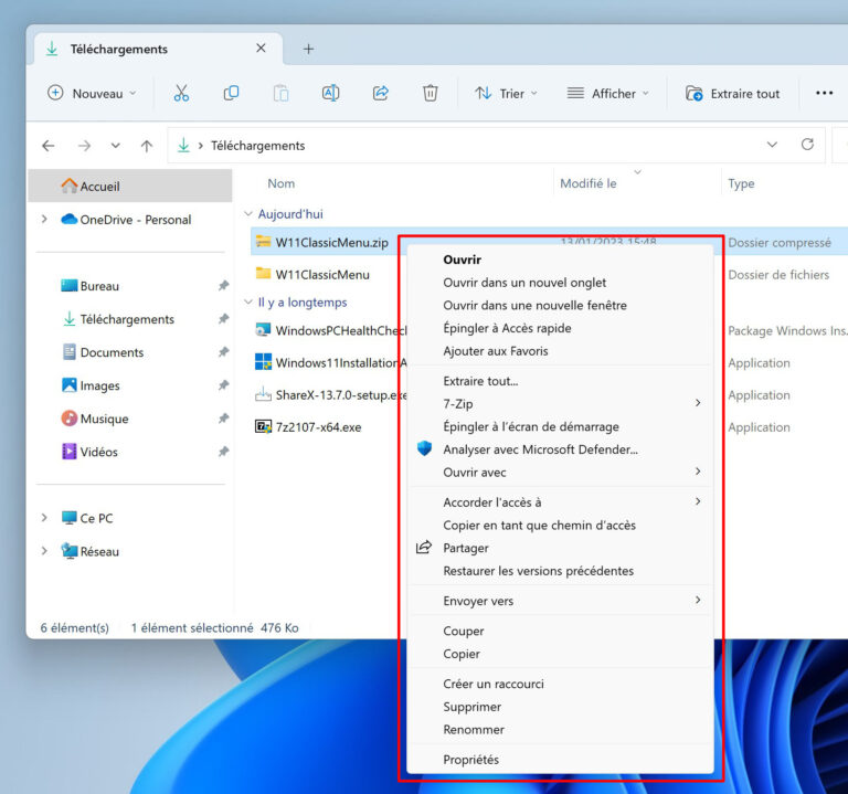 Windows 11 : désactiver « Afficher plus d’options » et restaurer le ...