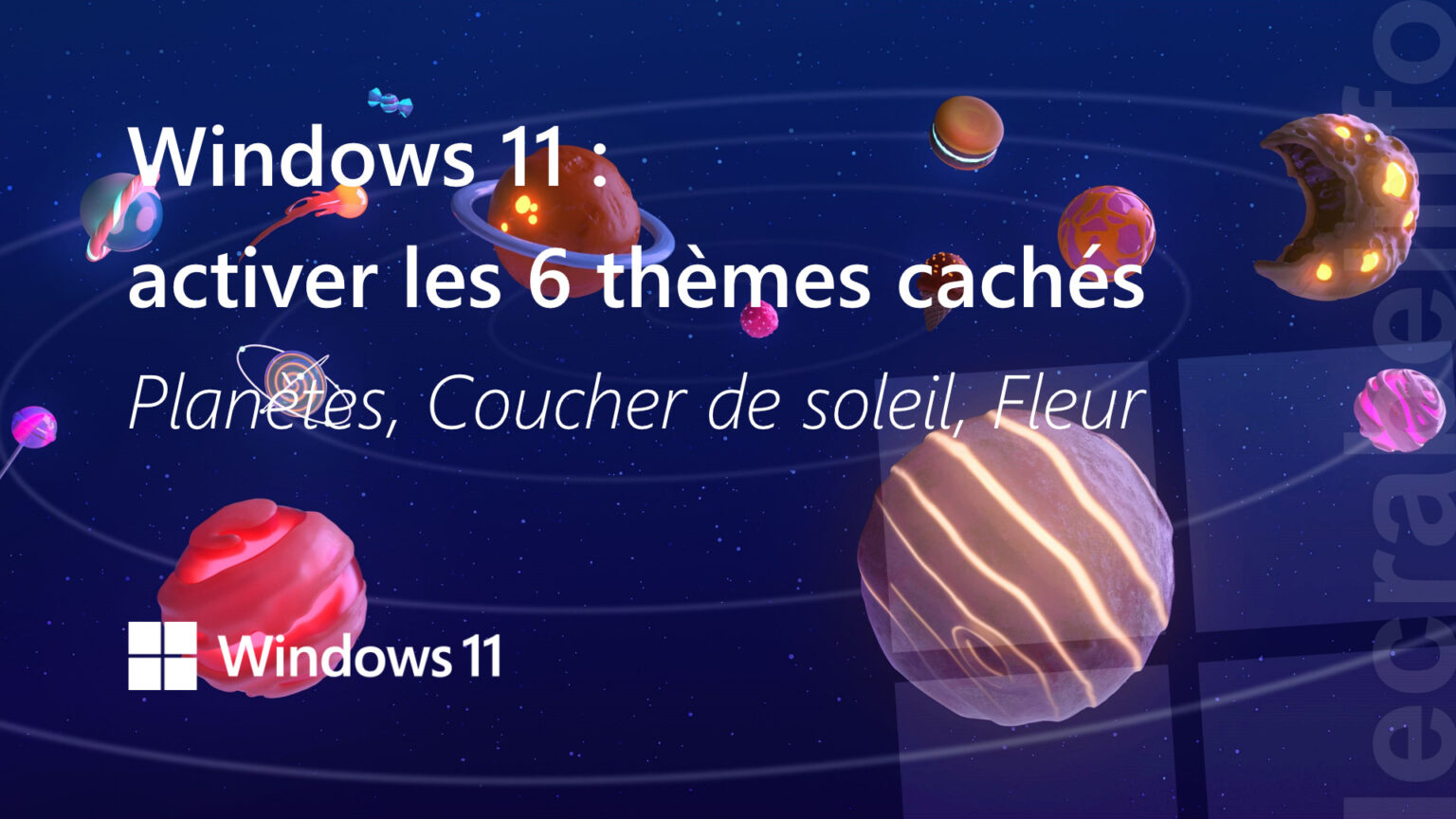 Windows 11 : activer les 6 thèmes cachés (Planètes, Coucher de soleil ...
