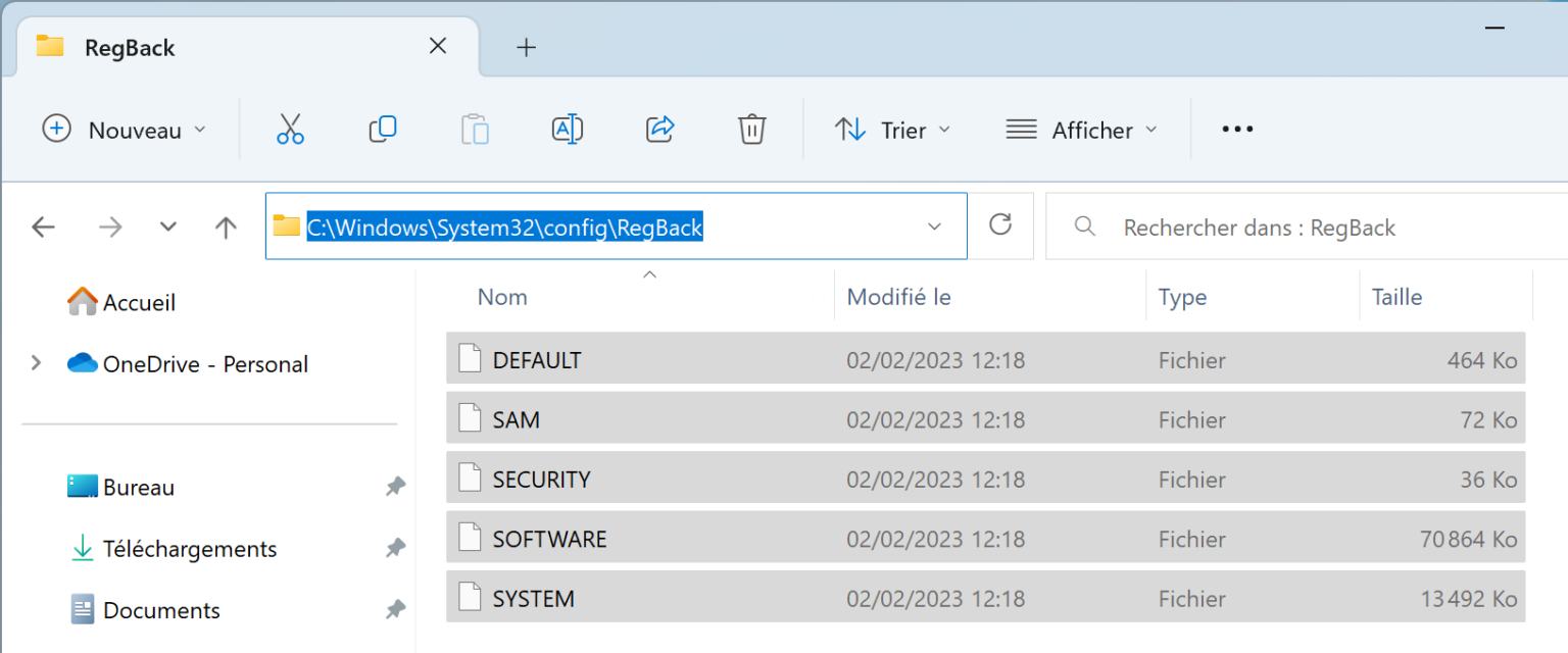 Windows : activer la sauvegarde automatique du Registre (RegBack) – Le Crabe Info