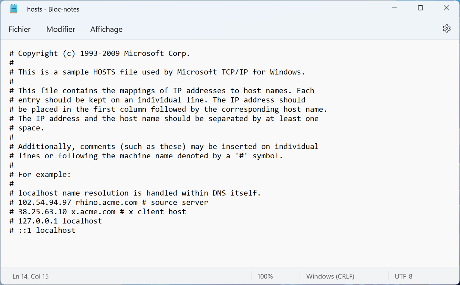 Réinitialiser et restaurer le fichier hosts par défaut de Windows – Le Crabe Info