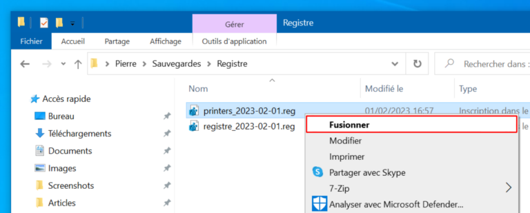 Windows : sauvegarder et restaurer le Registre – Le Crabe Info