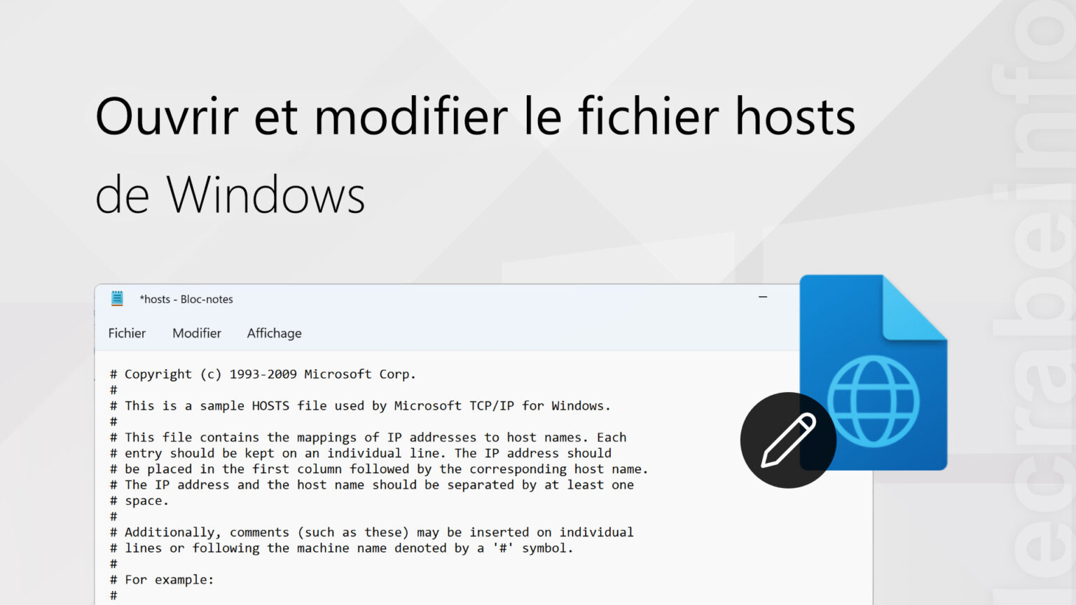 Ouvrir et modifier le fichier hosts de Windows – Le Crabe Info