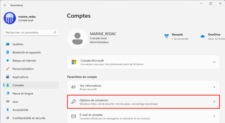 Windows 11 : basculer un compte Microsoft en compte local – Le Crabe Info