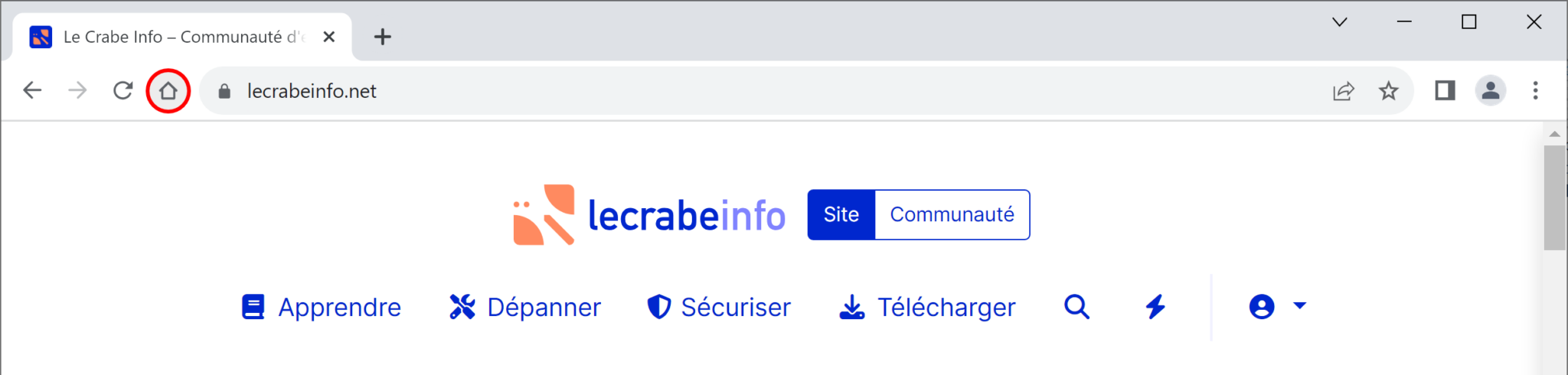 Google Chrome : afficher le bouton Accueil – Le Crabe Info