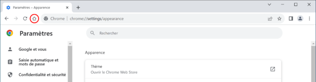 Google Chrome : afficher le bouton Accueil – Le Crabe Info