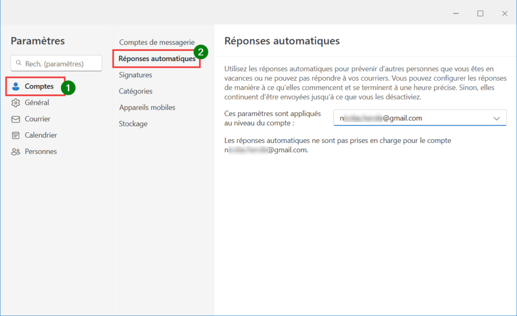 Outlook : configurer un message d’absence – Le Crabe Info