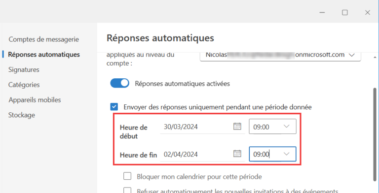 Outlook : configurer un message d’absence – Le Crabe Info
