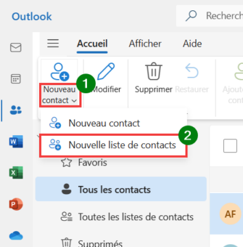 Outlook : créer une liste de diffusion – Le Crabe Info