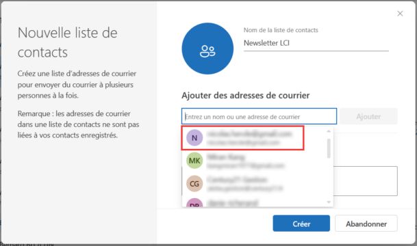 Outlook : créer une liste de diffusion – Le Crabe Info