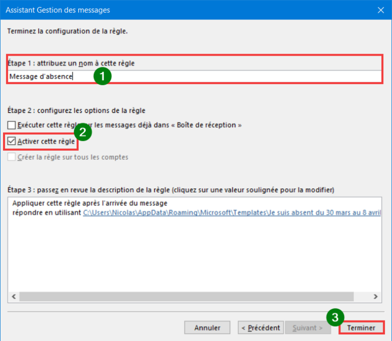 Outlook : configurer un message d’absence – Le Crabe Info