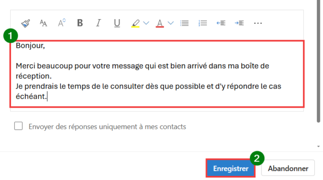 Outlook : programmer une réponse automatique – Le Crabe Info