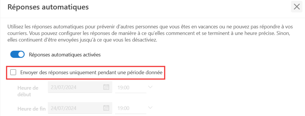 Outlook : programmer une réponse automatique – Le Crabe Info