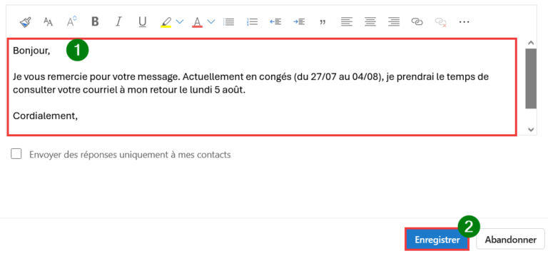 Outlook Programmer Une Réponse Automatique Le Crabe Info