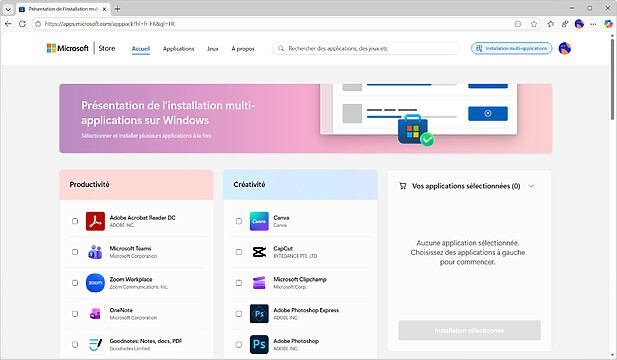 Microsoft Store : installer plusieurs applications en même temps, c’est ...
